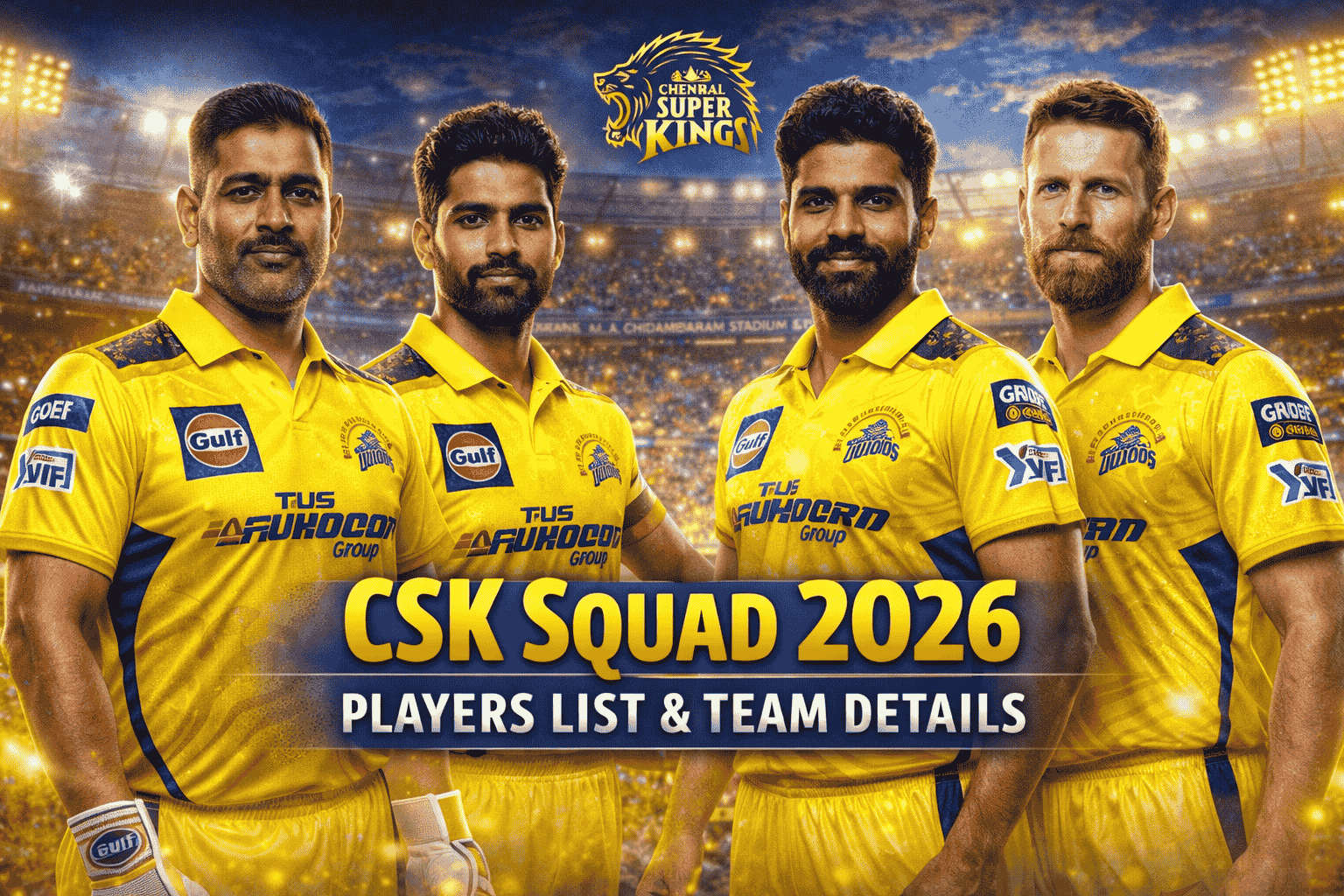 Chennai Super Kings Squad 2026 – CSK Players List, Team & Full Roster ...